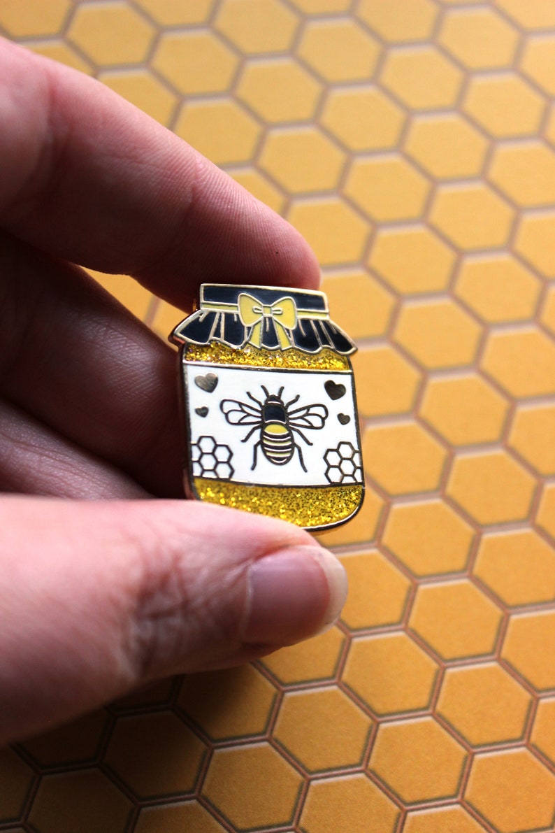 Honey Glittery Jam Jelly Jar Hard Enamel Pin | Etsy