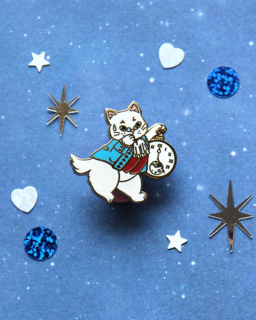White Cabbit Kitties in Wonderland Series Hard Enamel Pin - Etsy