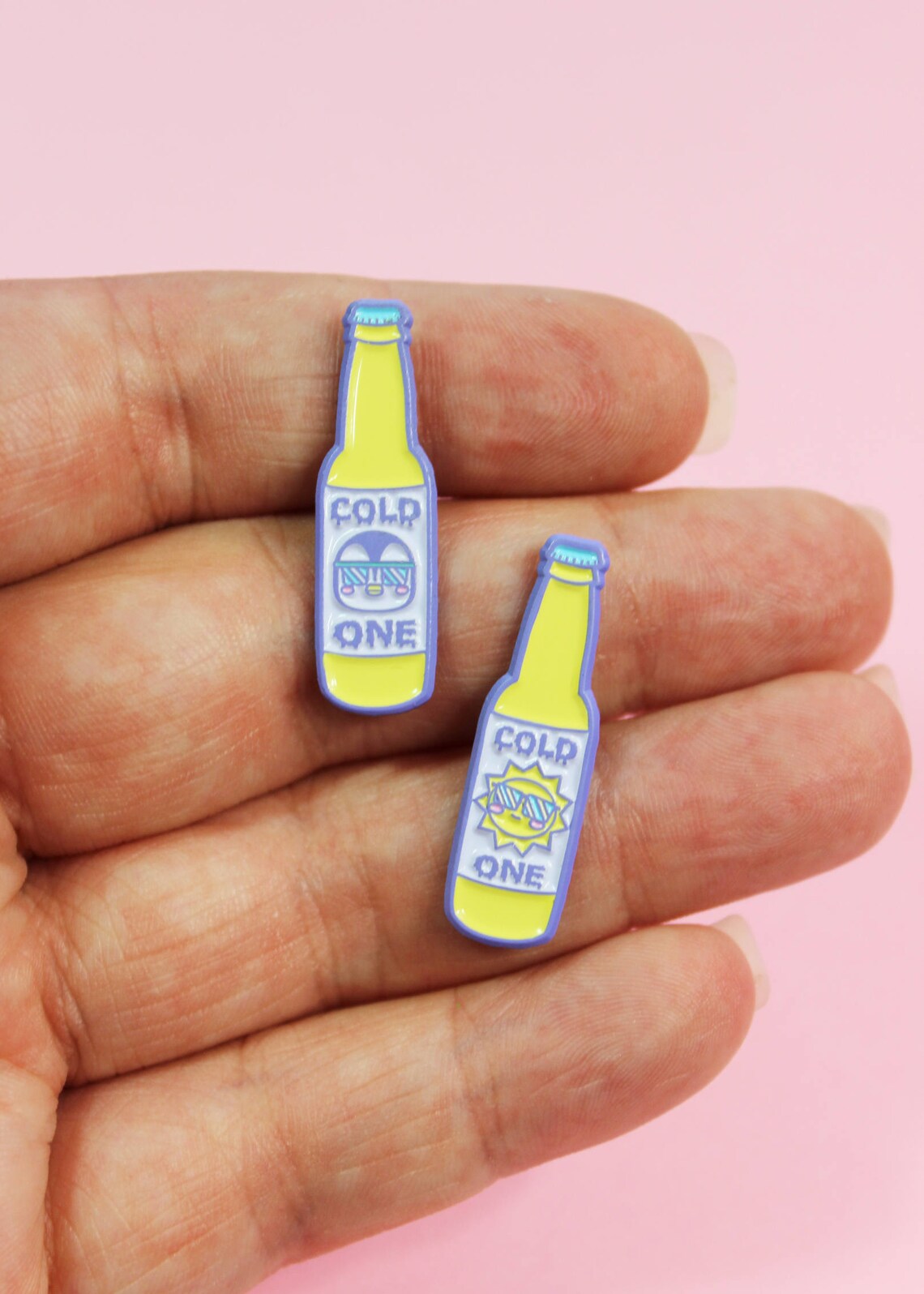 Cold One Beer Soft Enamel Pins Sun & Penguin - Etsy