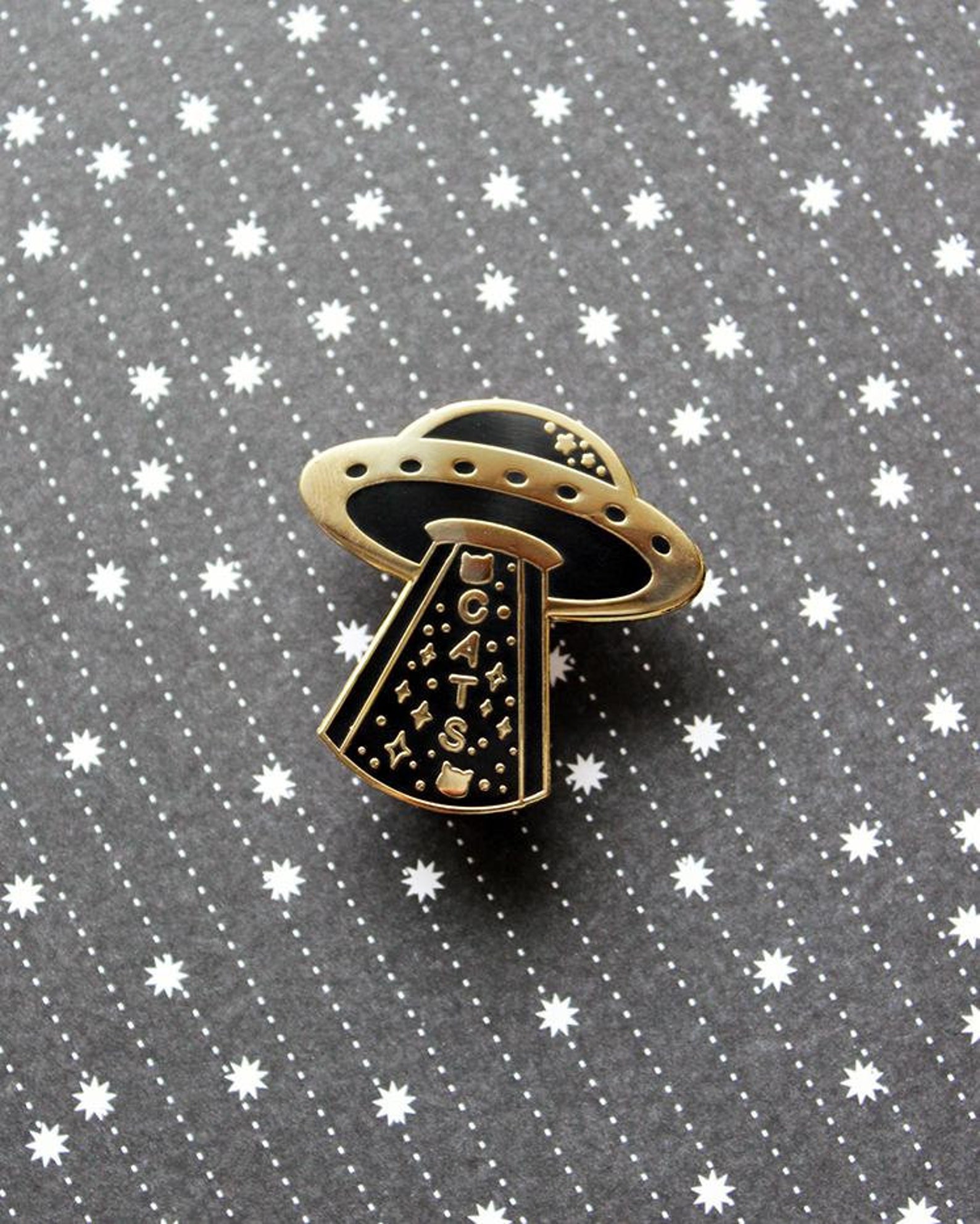 Cats Abduction Hard Enamel Pin Aliens UFO | Etsy