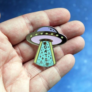 Cats Abduction Hard Enamel Pin Aliens UFO - Etsy