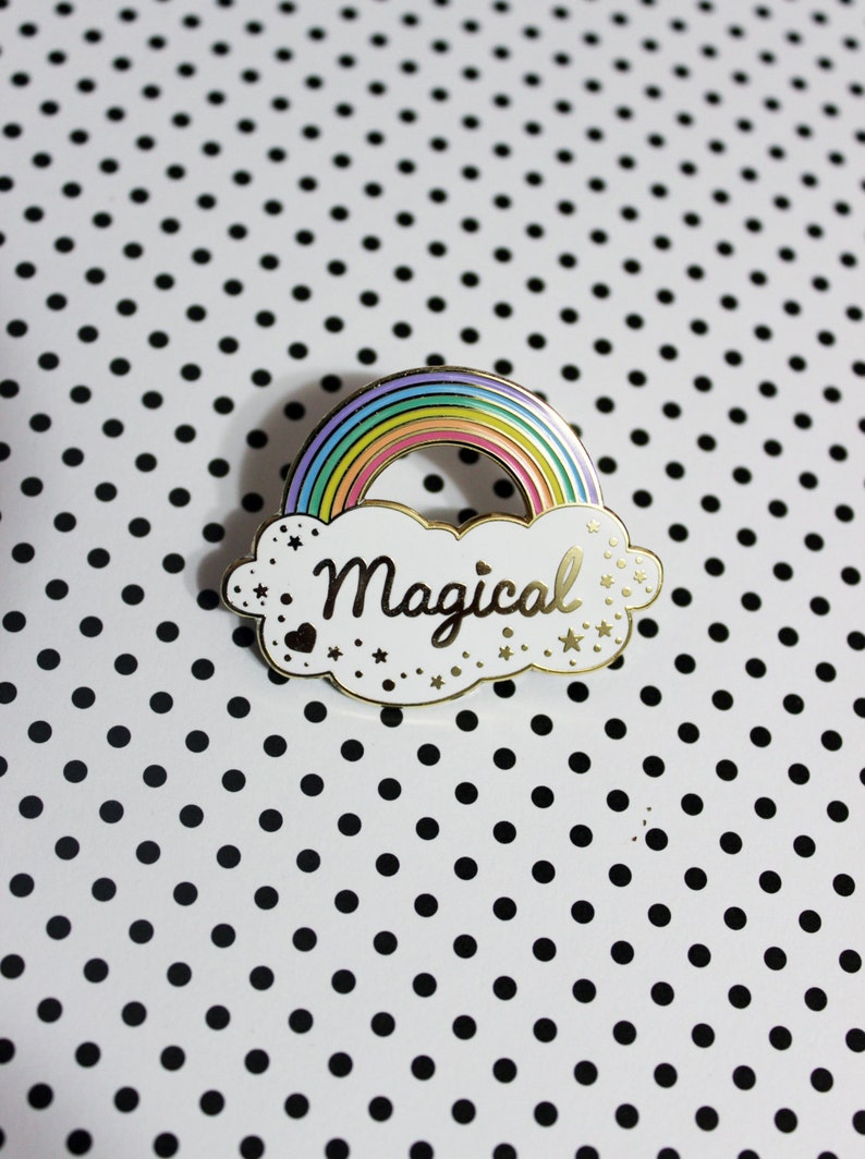 Magical Rainbow Enamel Pin Hard Enamel Cloud Sparkles - Etsy