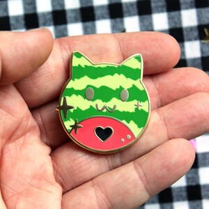 Watermelon Cat Catermelon Hard Enamel Pin - Etsy