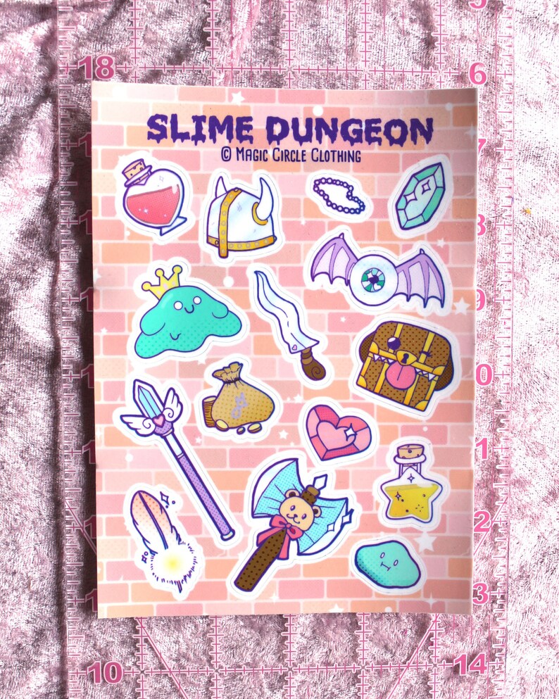 Slime Dungeon Sticker Sheet Slime Prince Mimic Puppy Teddy - Etsy