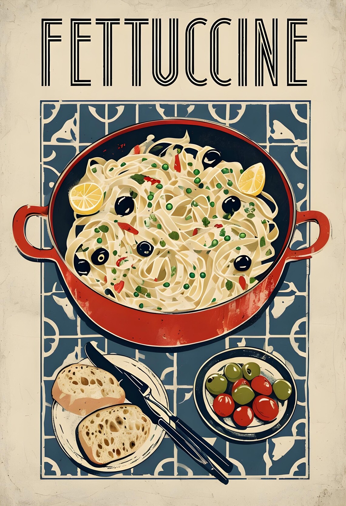 Pasta Print, Italian Food Poster, Food Art Print, Kitchen Art Print ...