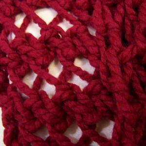 Chunky Knit Button Scarf in Red, Big Knit Button Scarf, Chunky Knit ...