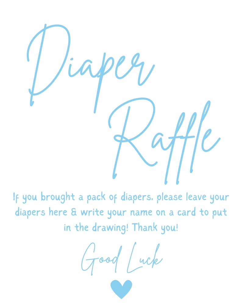 Diaper Raffle Sign at Your Baby Shower! - Etsy