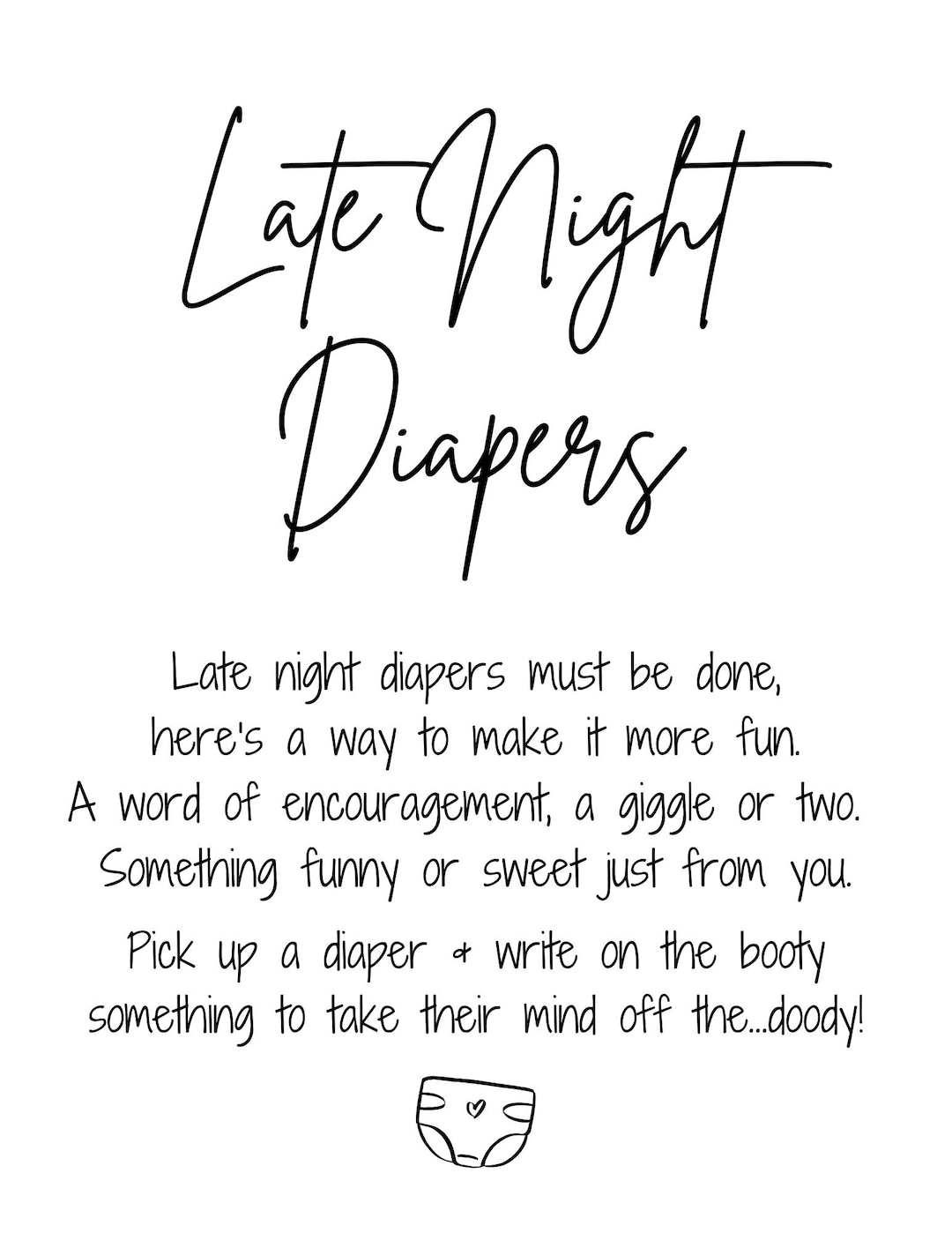 Late Night Diaper Activity for Baby Shower- Decorate a Diaper! - Etsy