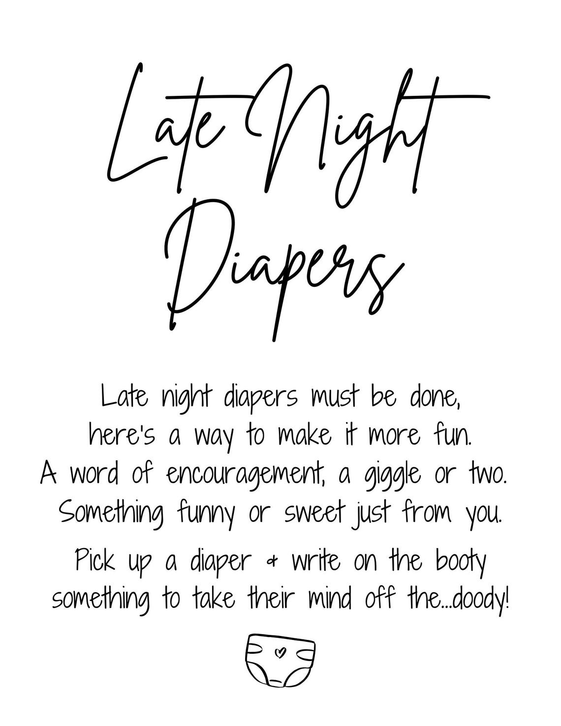 Late Night Diaper Activity for Baby Shower- Decorate a Diaper! - Etsy