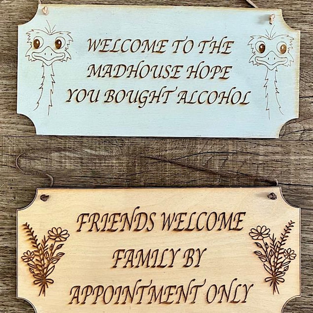 Custom Welcome Signs, Funny Home Signs, Rustic Wall Plaque, Door Hanger ...