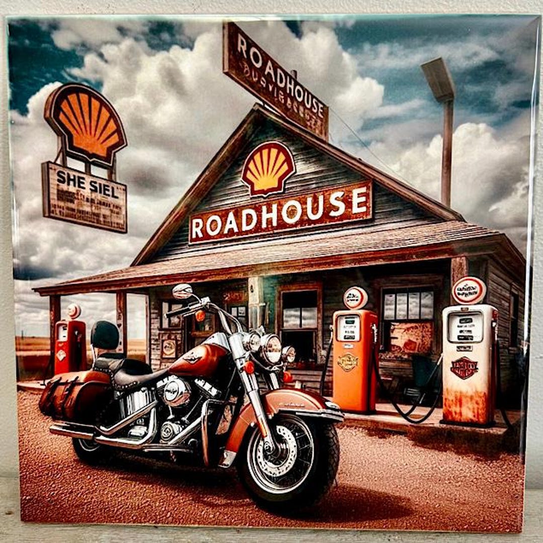 Harley Motorcycle Ceramic Tile, Rustic Home Decor - Etsy
