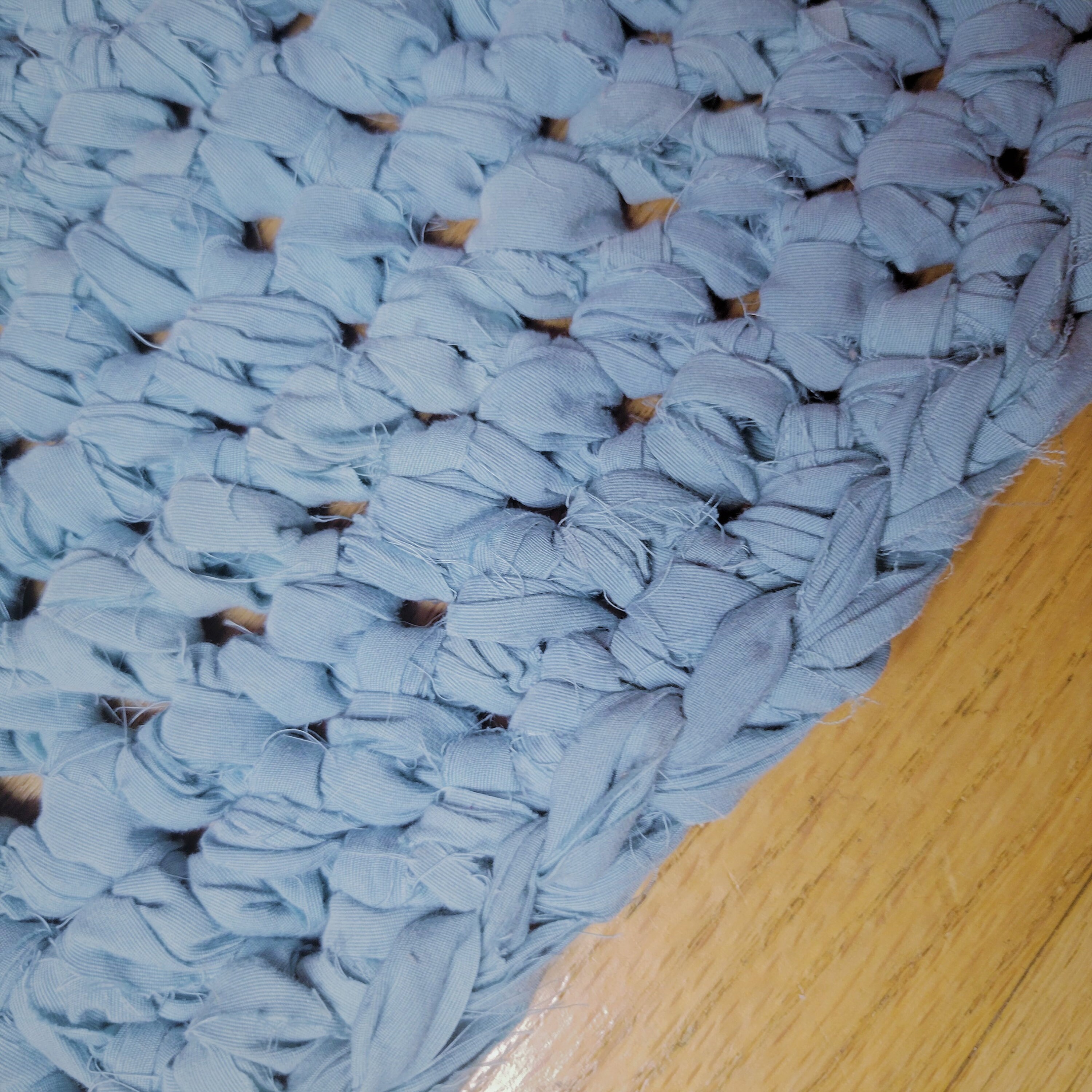 32 Round Rag Rug Soft Green/blue Traditional Crochet Rag Rug Childrens ...