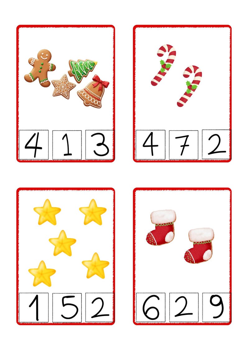 Christmas Clothespin Card Game | Activity Tray for Daycare and ...