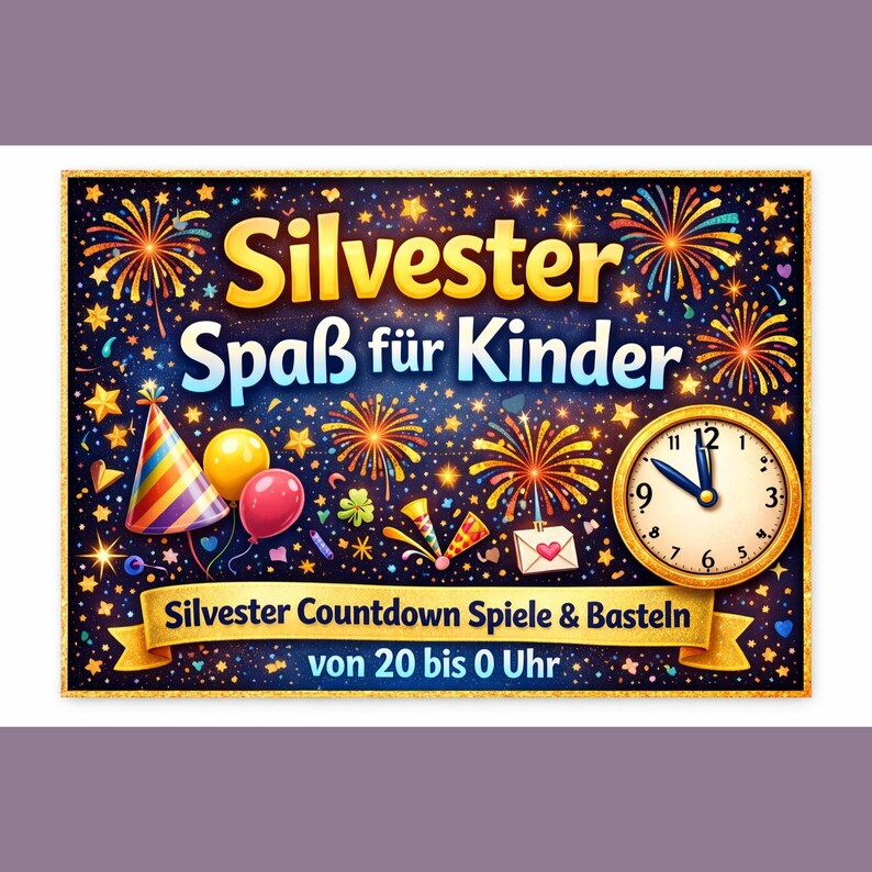 Silvester Countdown Paket für Kinder | Spiele & Basteln | Silvester ...