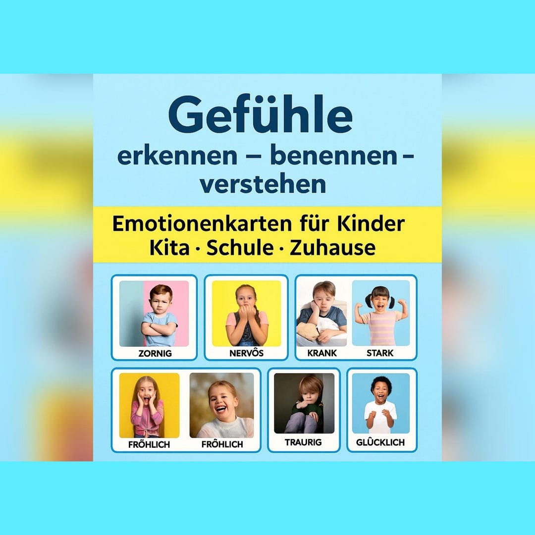 Cartes des émotions pour enfants – 20 cartes illustrées | Garderie ...