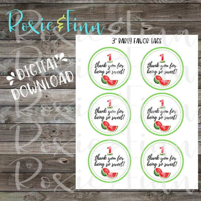 First Birthday, Watermelon Birthday Party Digital Download Package ...