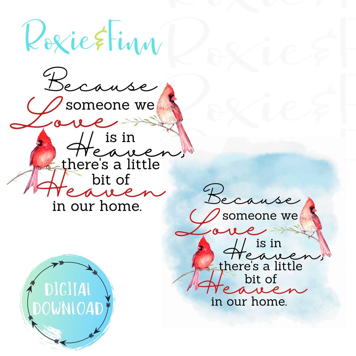 Cardinal Because Someone We Love is in Heaven, Memorial, Gift, PNG ...