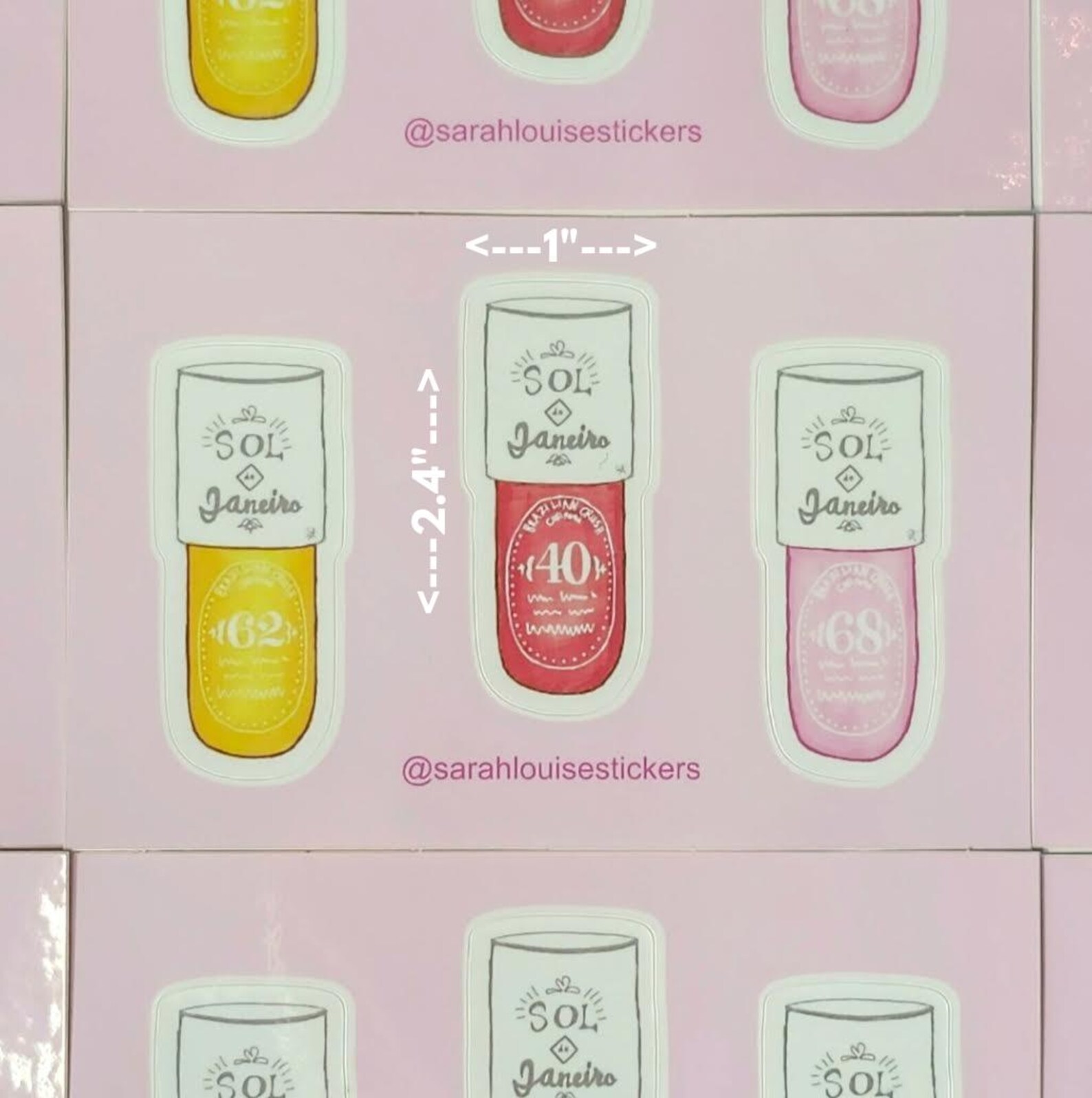 Sol De Janeiro Perfume Sticker Sheet Hand Drawn Weatherproof Cute ...