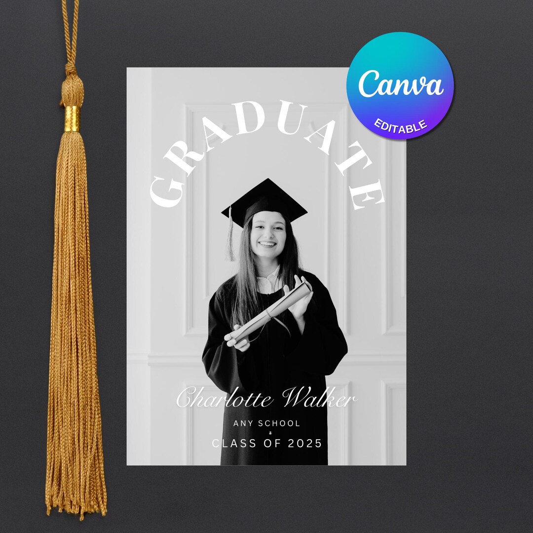Editable Graduation Announcement & Invitation Template | Customizable ...