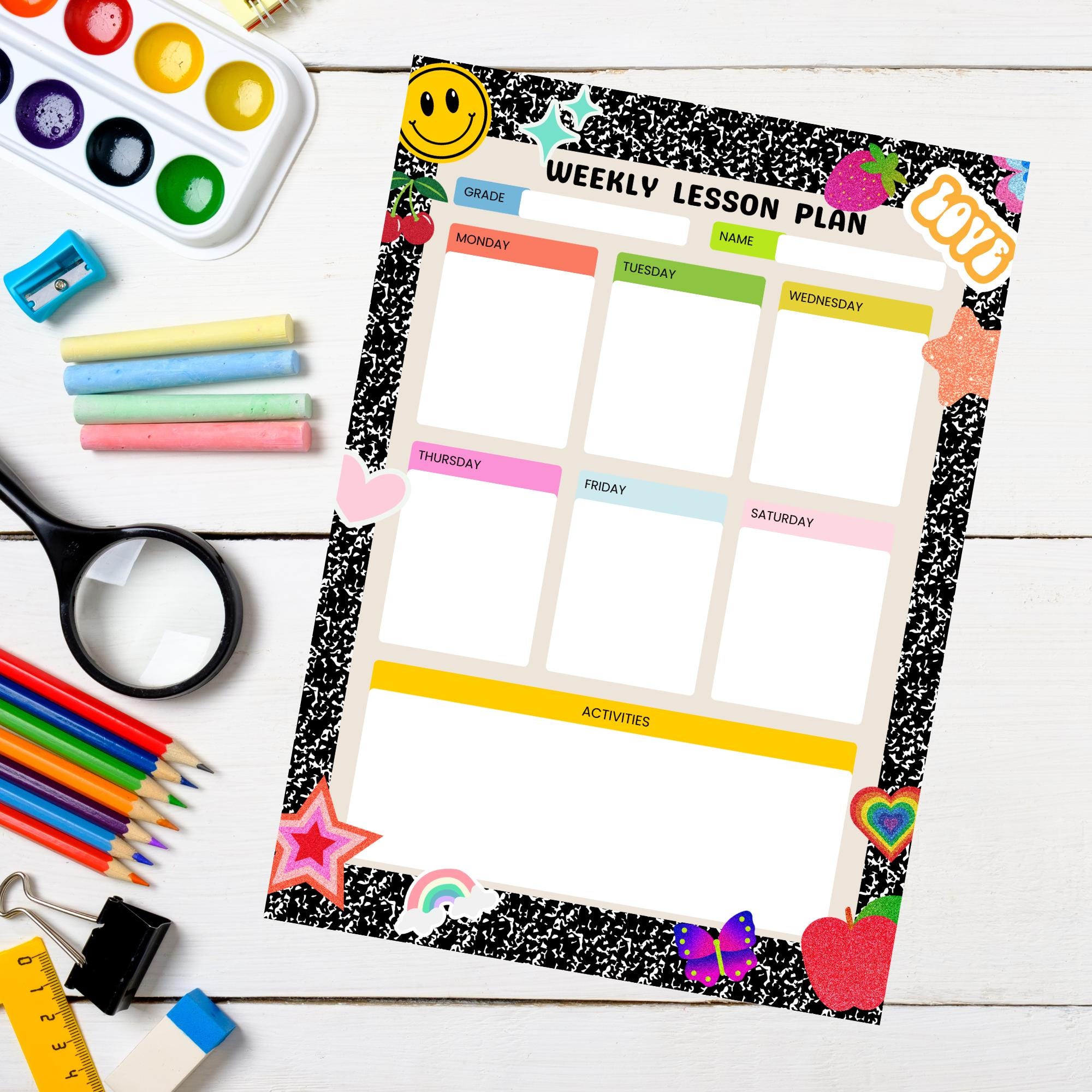 Editable Lesson Plan Template | Weekly Lesson Planner | Printable ...