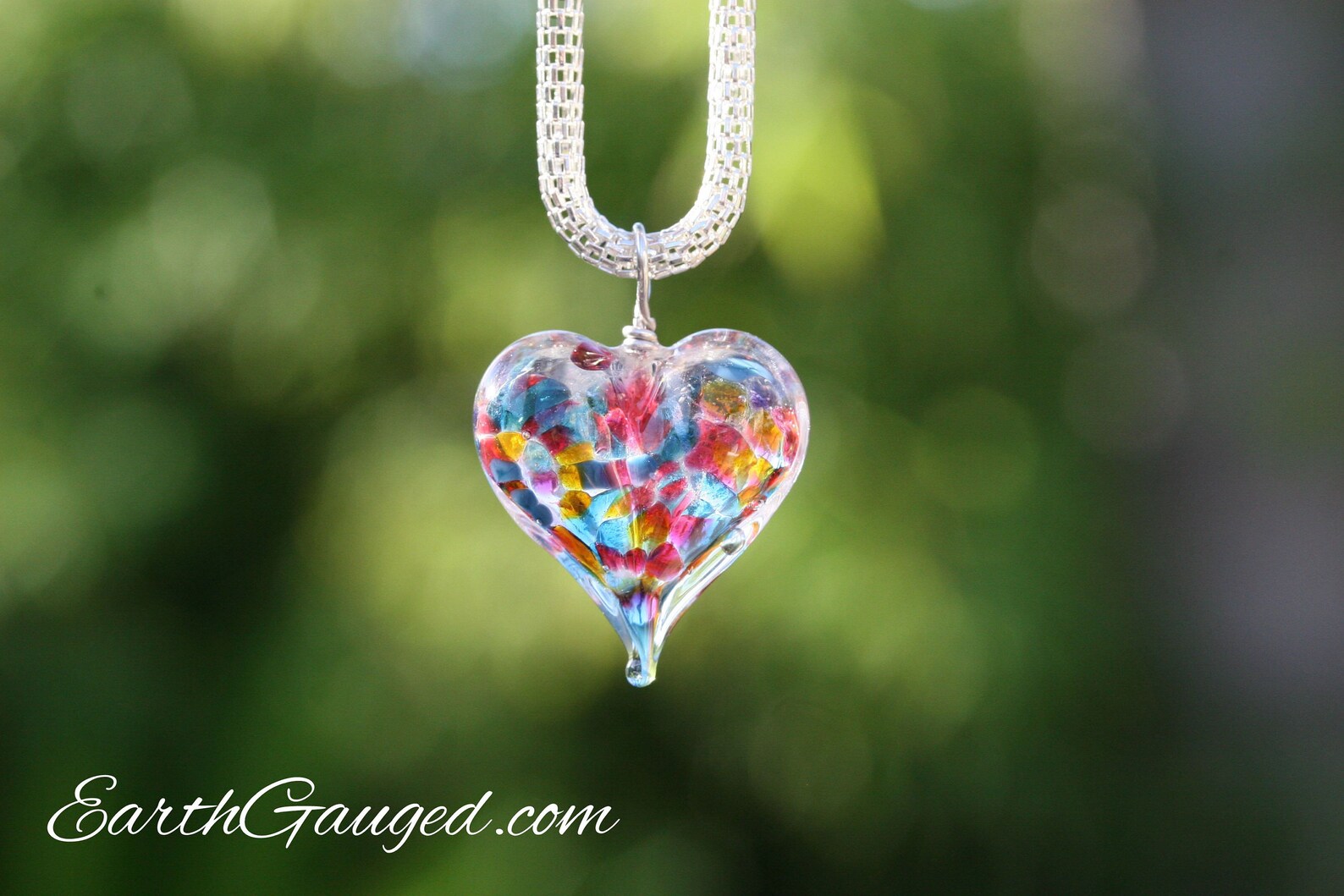 Reflective Carousel Heart Pendant: Add Your Sentimental Item. Cremation ...