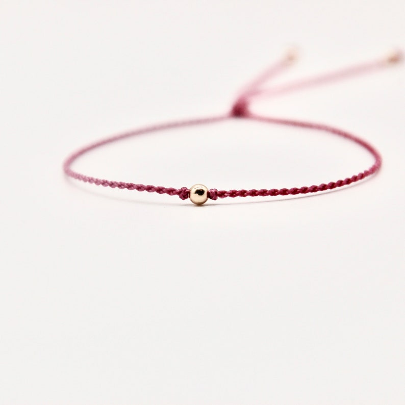 Thin String Bracelet Minimalist Gold Filled Beads Thread Good - Etsy Canada