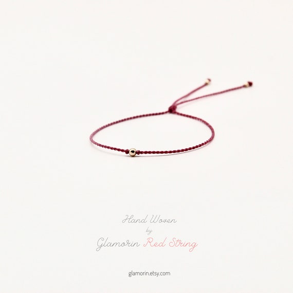 Thin String Bracelet Minimalist Gold Filled Beads Thread Good - Etsy Canada