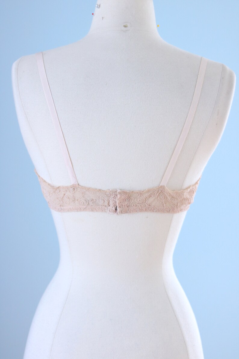 1920s Mesh Lace Bra / 20s Pale Pink Embroidered Lace Bralette | Etsy