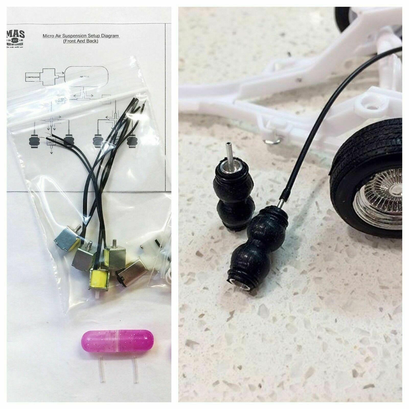 Working Micro Air Suspension Kit, 1/24 1/25 Scale Model Cars, Air ...