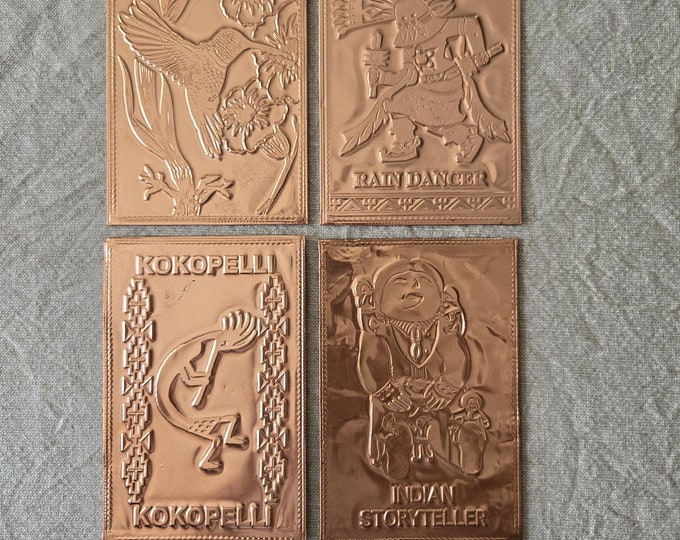 Vintage Copper Postcard Set Four Kopper Kards Southwest Native American ...