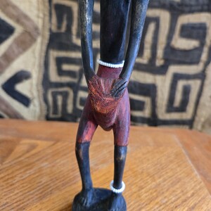 African Statue Hand Carved Wood Kenya Drummer Table Decor Folk Art ...