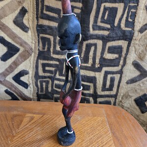 African Statue Hand Carved Wood Kenya Drummer Table Decor Folk Art ...
