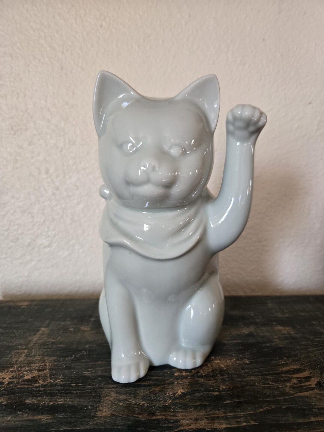 Japanese Ceramic Maneki Neko Lucky Cat Celadon Glaze Made in Japan ...