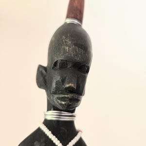 African Statue Hand Carved Wood Kenya Drummer Table Decor Folk Art ...