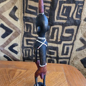 African Statue Hand Carved Wood Kenya Drummer Table Decor Folk Art ...