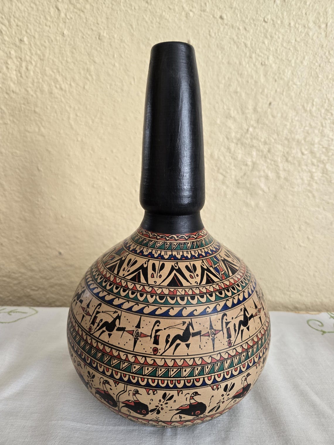 Vintage Hittite Vase Hand Painted Ancient Reproduction Signed by Artist ...