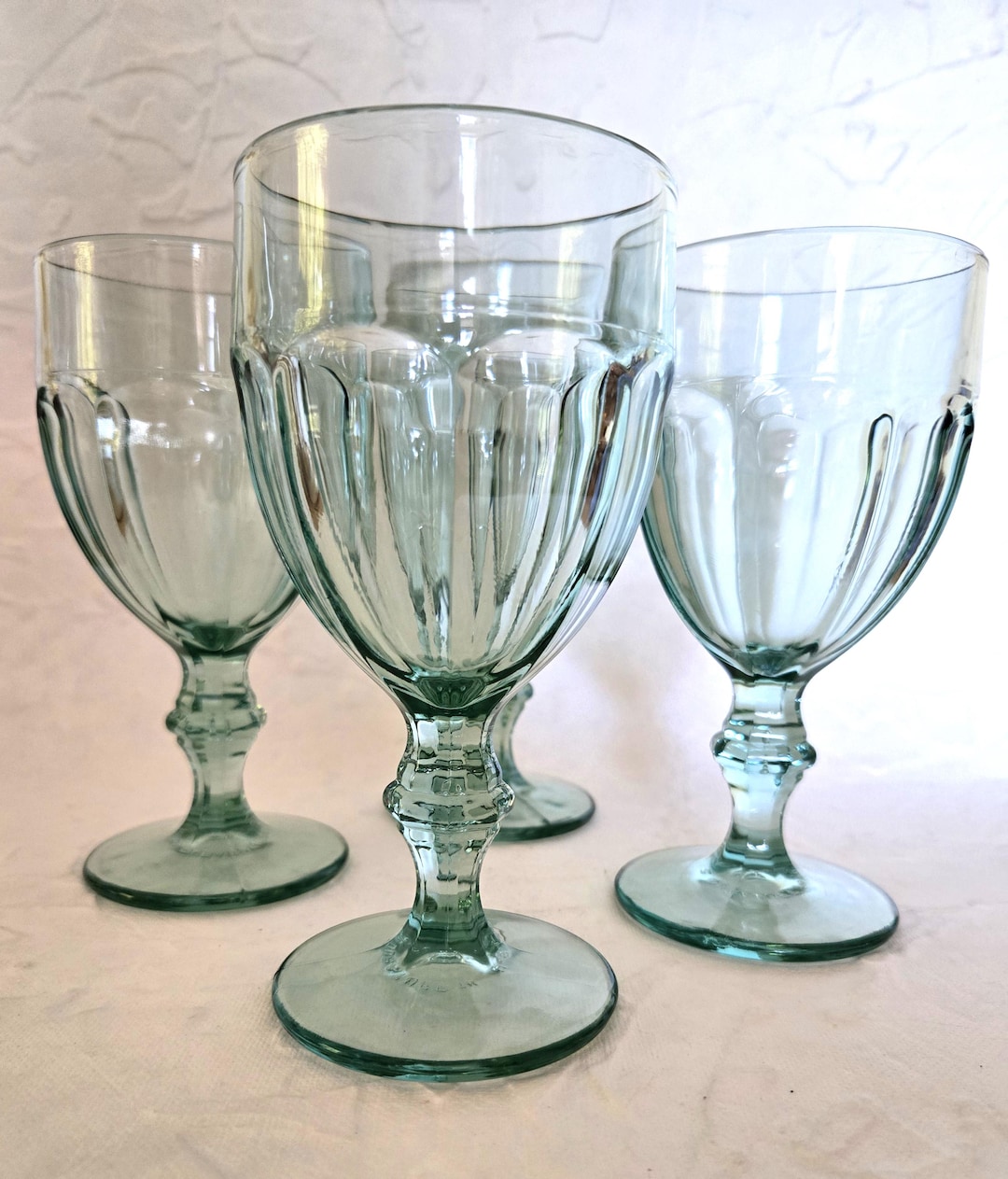Vintage Libbey Duratuff Gibraltar Water Goblets - Spanish Green Glass ...