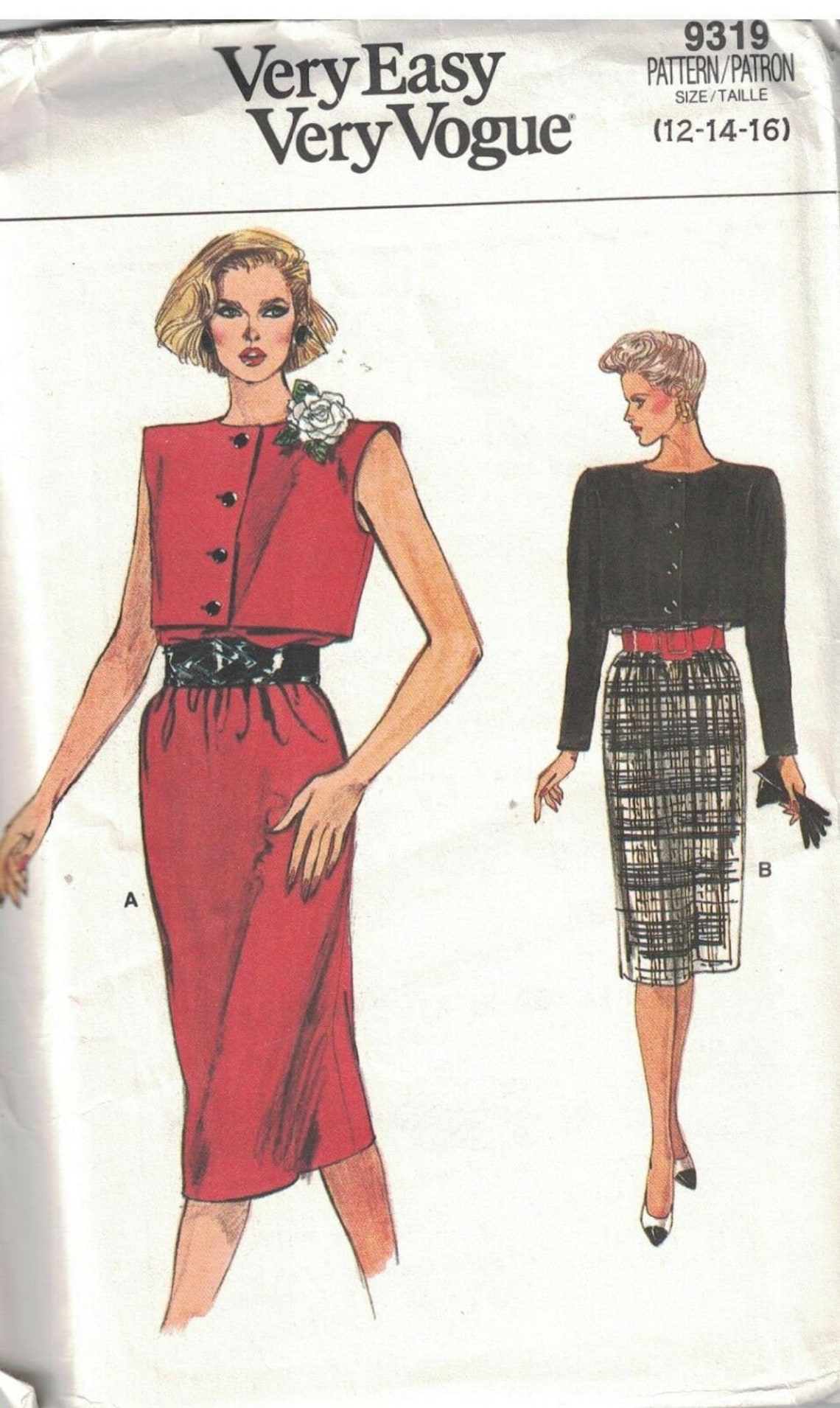 9319 UNCUT Vogue Sewing Pattern Misses Loose Fitting Straight Pullover ...