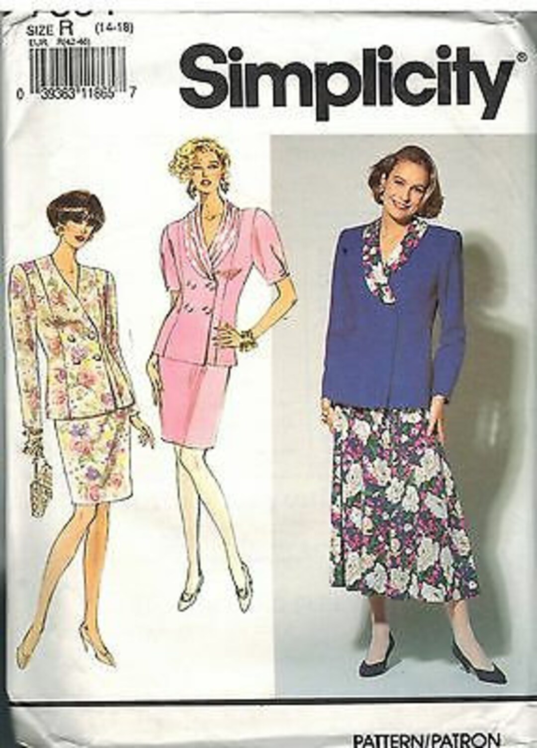 7564 Vintage Simplicity Sewing Pattern Misses Two Piece Dress Full Slim ...