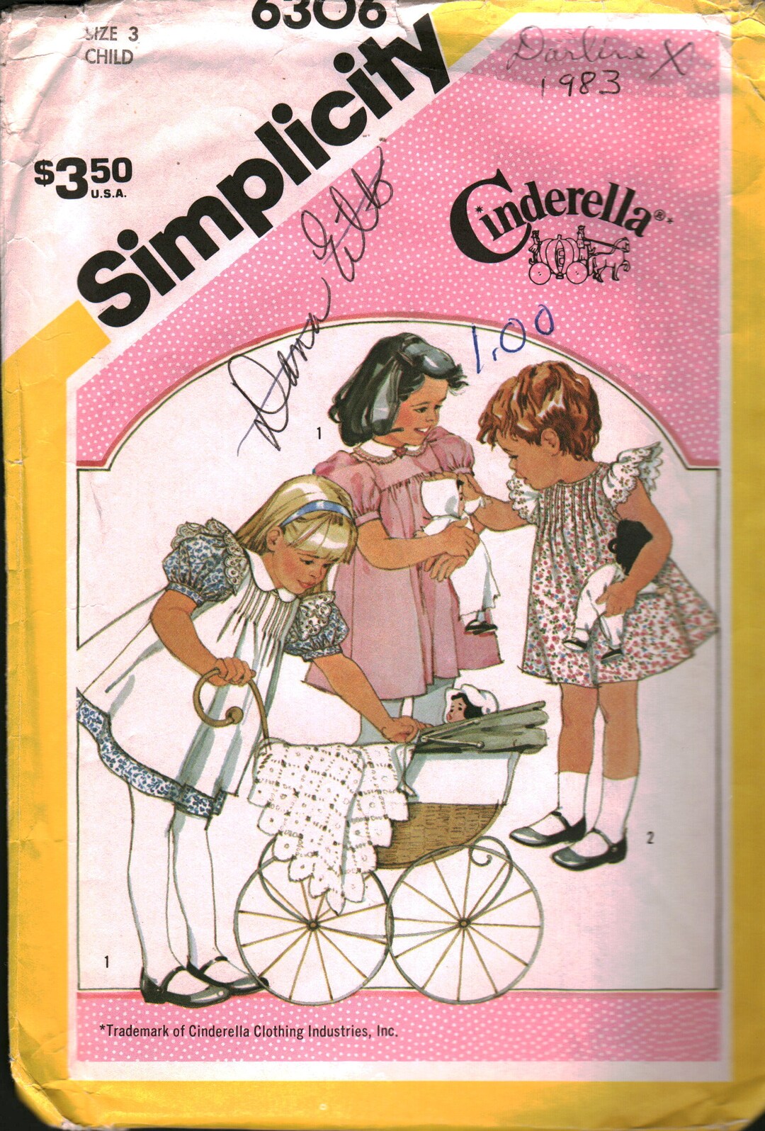 6306 Vintage Simplicity SEWING Pattern Childrens' Dress Pinafore ...