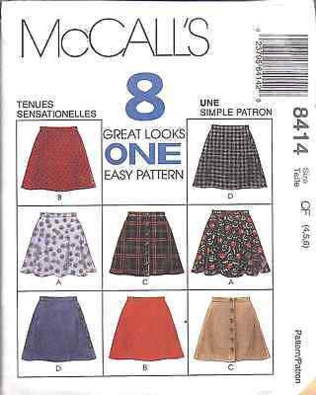 8414 UNCUT Mccalls SEWING Pattern Little Girls Pull on Skirts Easy 8 ...