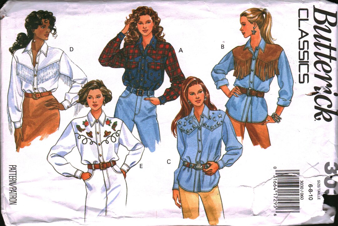 3030 Butterick Vintage SEWING Pattern Misses Shirt OOP - Etsy