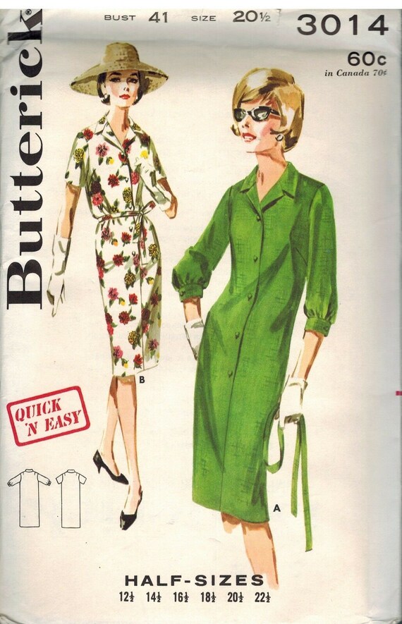 3014 Vintage Butterick SEWING Pattern Misses One Piece - Etsy