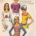 9821 Vintage Simplicity Sewing Pattern Misses Set of Pullover Tops ...