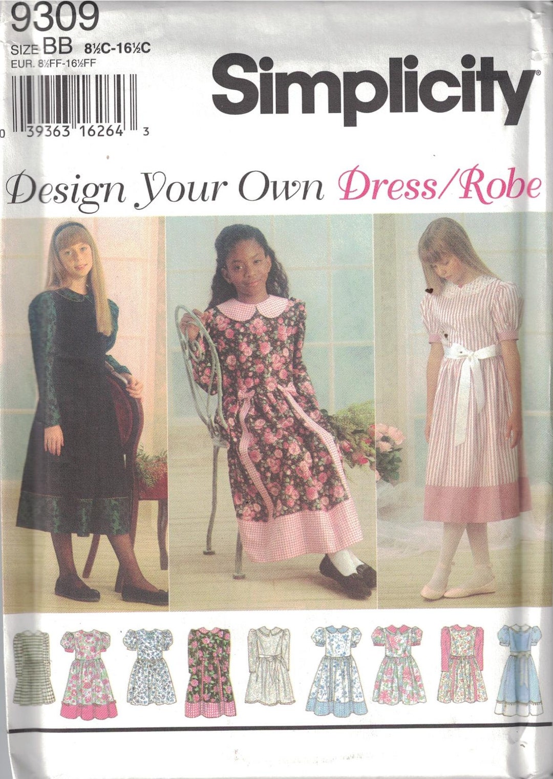 9309 Vintage Simplicity SEWING Pattern Girls Girls Plus Dress Party ...