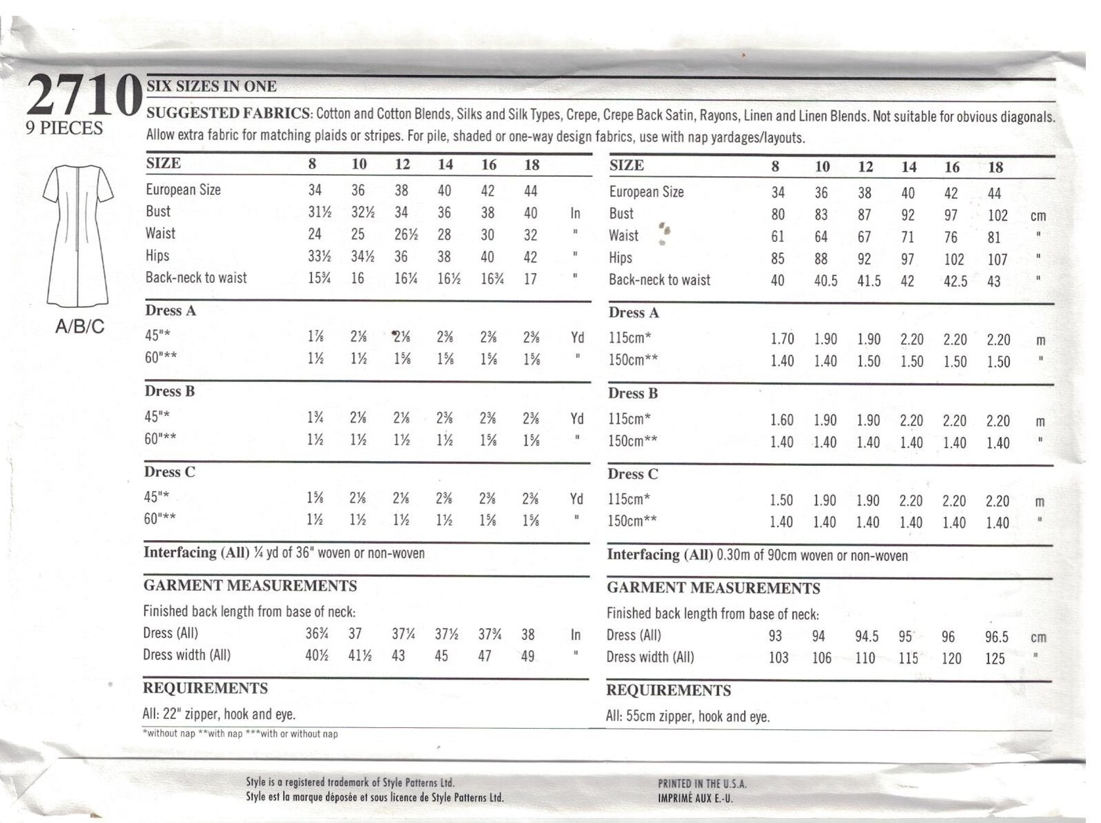 2710 UNCUT Style Vintage Pattern Misses Dress 8 18 sewing | Etsy