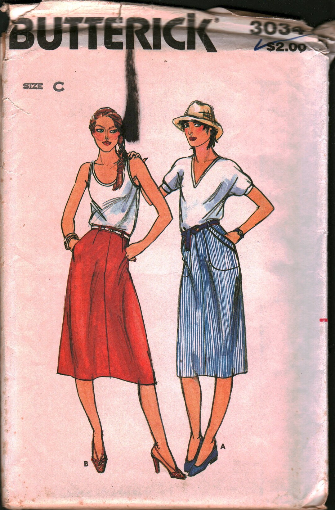 3034 Butterick Vintage SEWING Pattern Misses Skirts OOP - Etsy