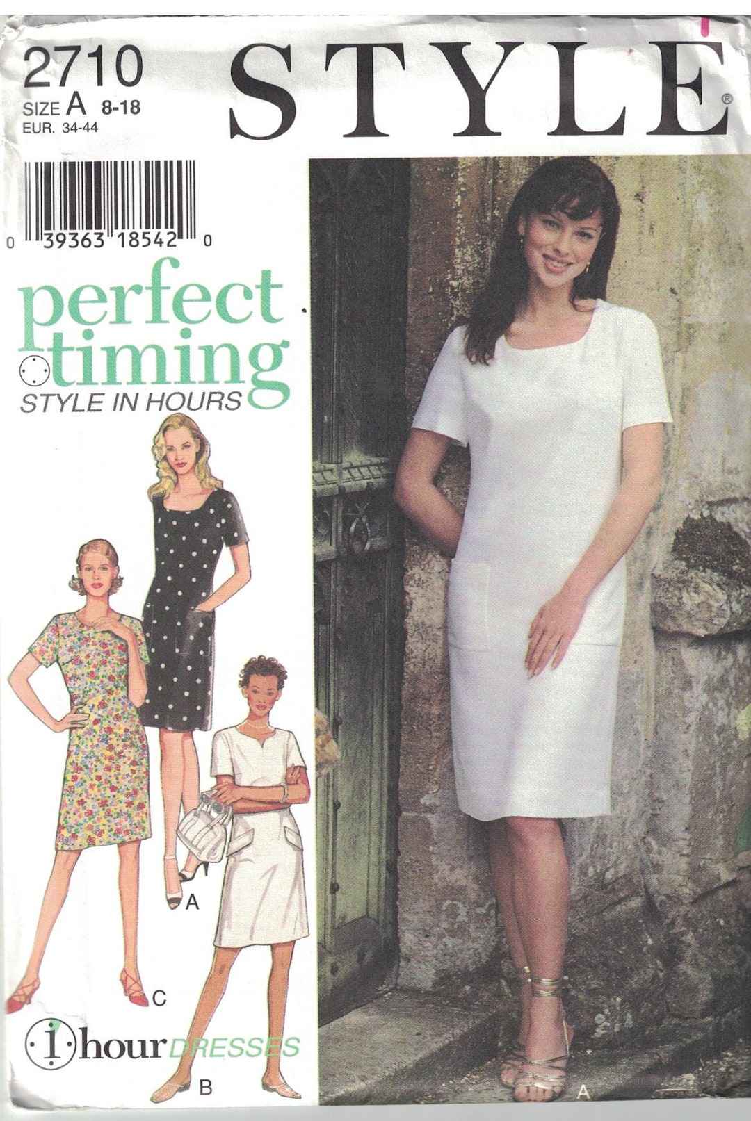 2710 UNCUT Style Vintage Pattern Misses Dress 8 18 Sewing Oop Ff - Etsy