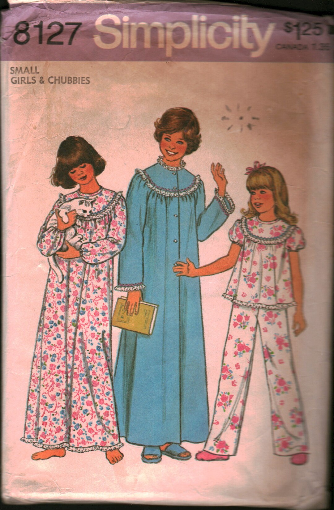 8127 Simplicity Vintage SEWING Pattern Girls' Chubbies' Nightgown ...