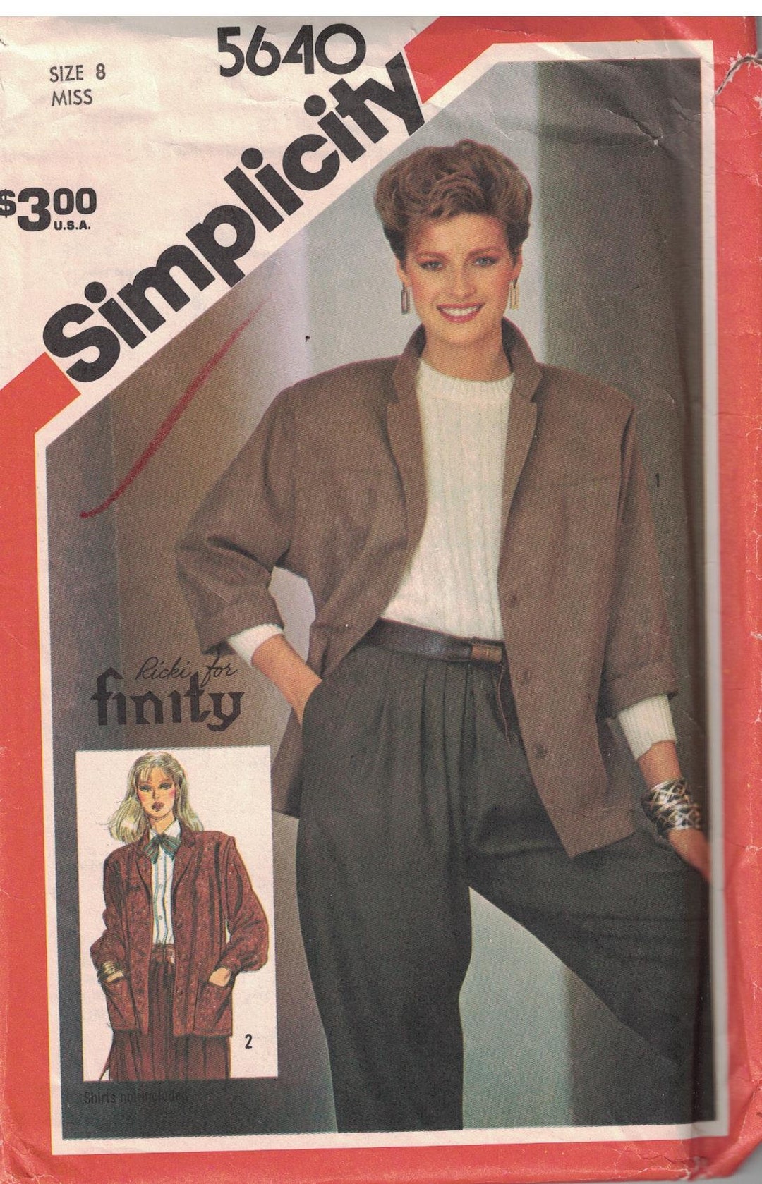 5640 VINTAGE Simplicity Sewing Pattern Misses Ricki for Finity ...